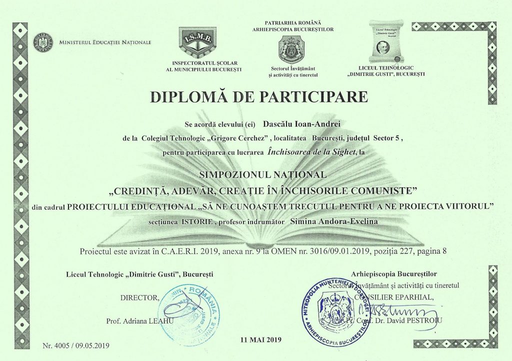 SIMPOZIONUL NAŢIONAL INTERDISCIPLINAR „CREDINȚĂ, ADEVĂR, CREAȚIE ÎN ...